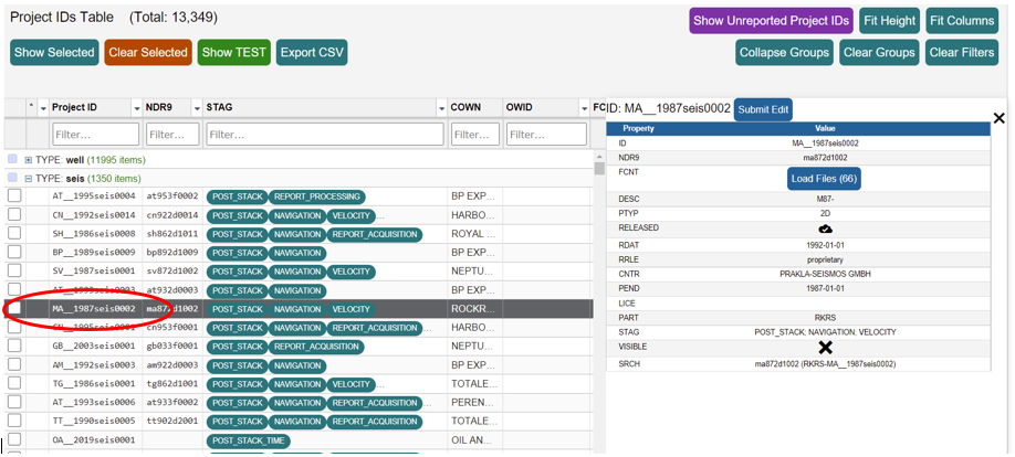 Submit Edit To Project ID Table – NDR Support Documentation and Help